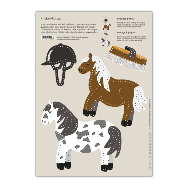 Bastelbogen Prickel-Ponys – Familienmomente – Dein Online-Shop für ...